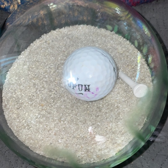 Art | Glass Eye Studio Golf Sand Trap Large Glass Paperweight With Ball ...
